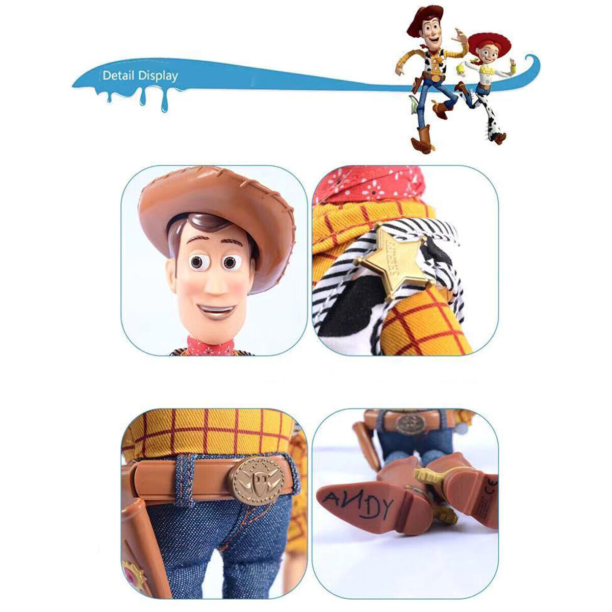 38CM Toy Story Talking Woody Doll Pull String Kids Soft Figures Toy ...