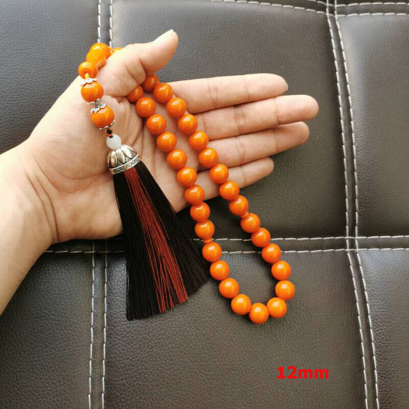 Mistaka Tasbih Islamic bracelet Orange resin muslim rosary Misbaha ...