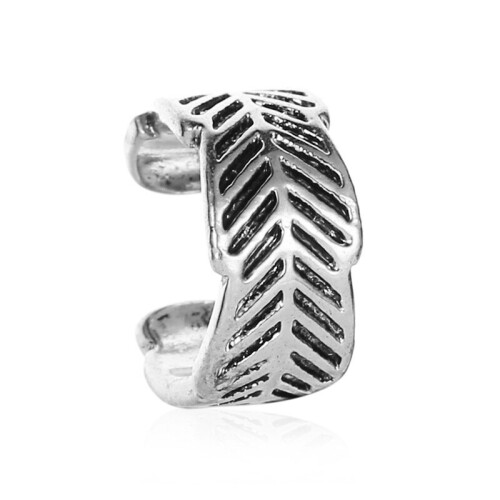 Retro Tree Leaf Plant Golden Silver Plated Copper Ear Cuff Clip ...