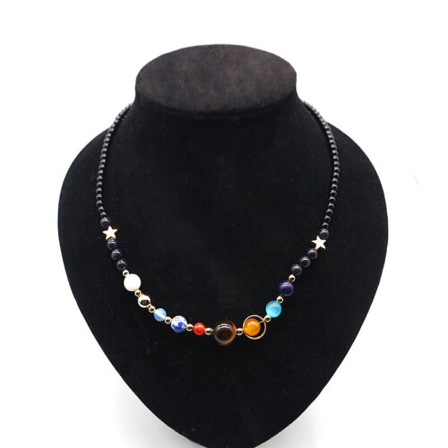 7 Charka Universe Galaxy Eight Planets Solar System Necklace for Women ...