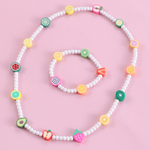 Kids Necklaces Girls Children Fruit Necklace Bracelets Sets Child Dress ...