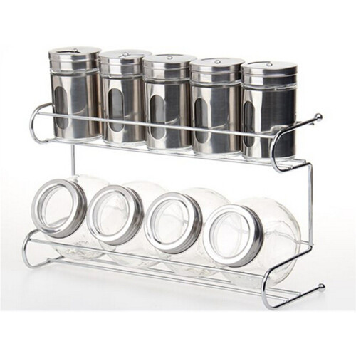 (argent) Stainless steel spice rack set on OnBuy