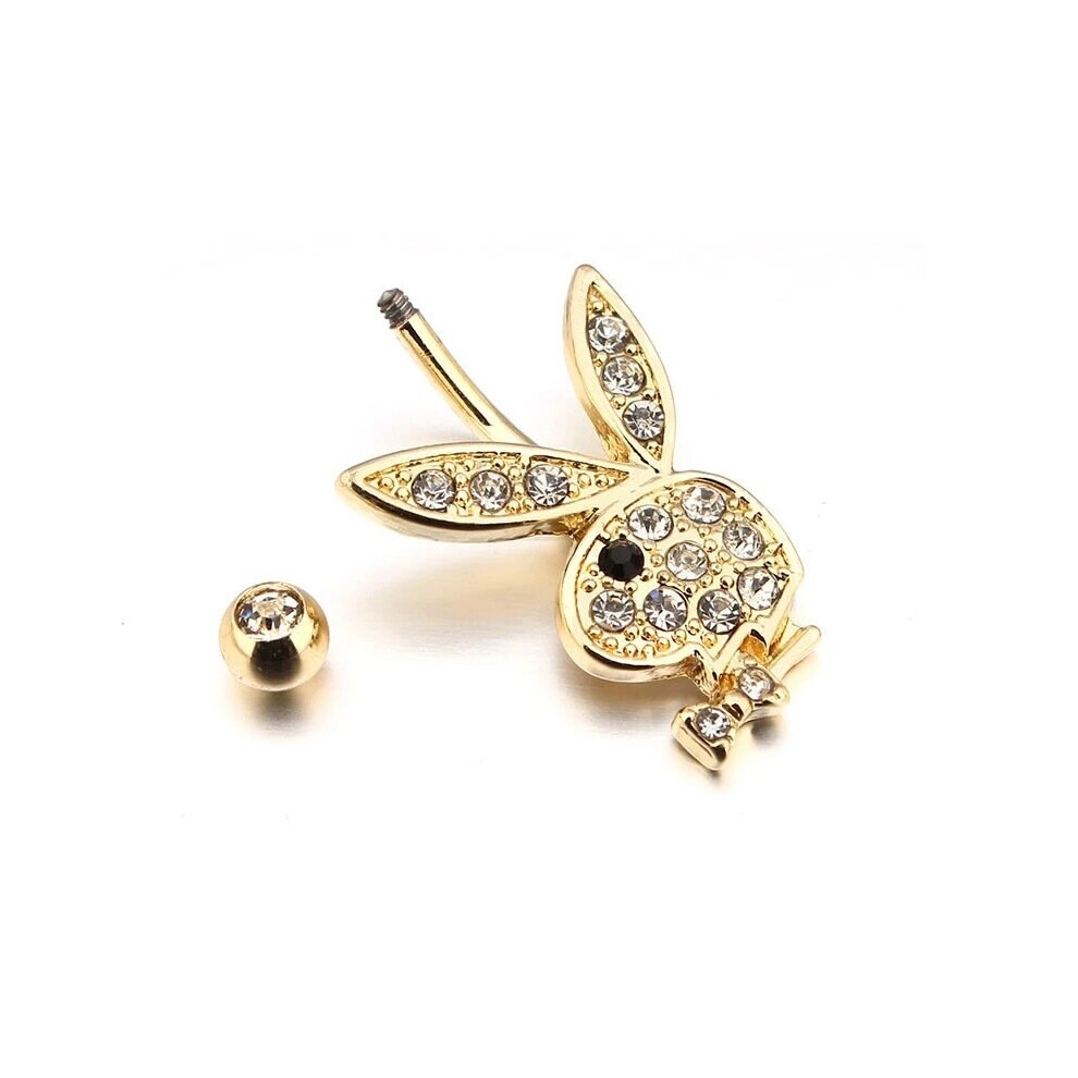 (White) Cat Belly Button Ring Navel Piercing Ring Bunny Belly Button ...