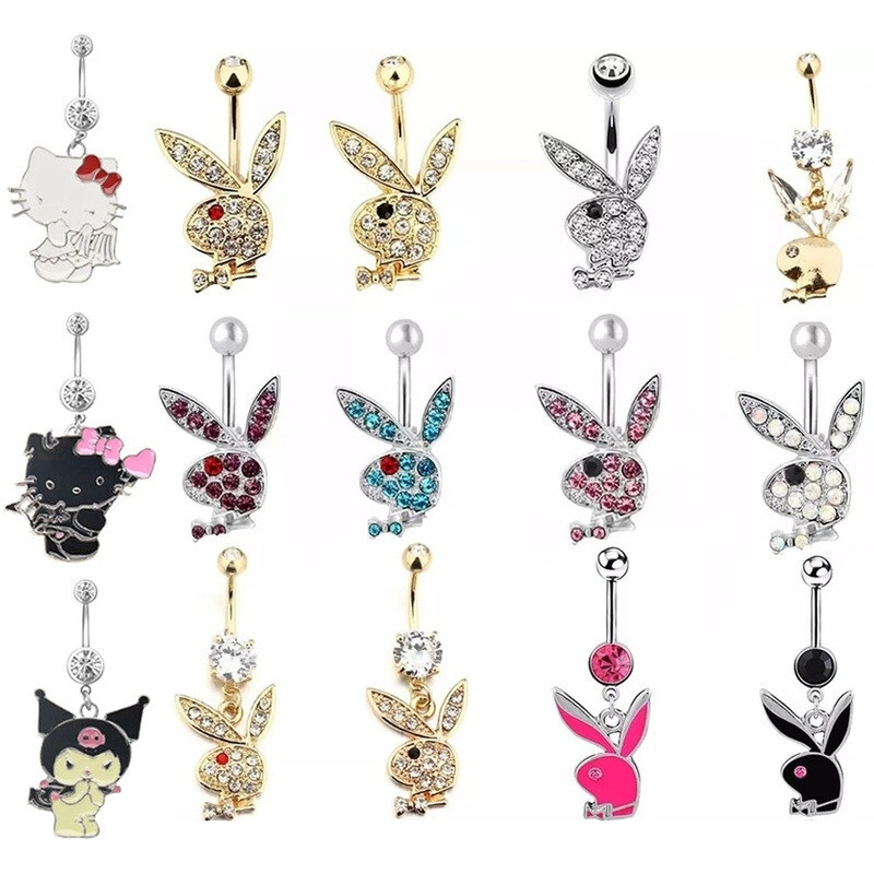 Cat Belly Button Ring Navel Piercing Ring Bunny Belly Button Piercing ...