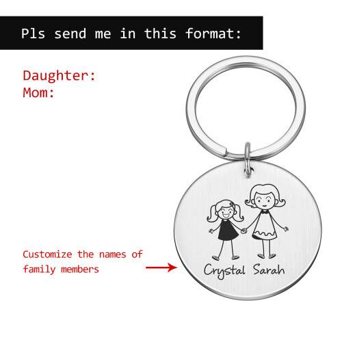 Personalized Family Keychain Engraved Family for Parents Children ...