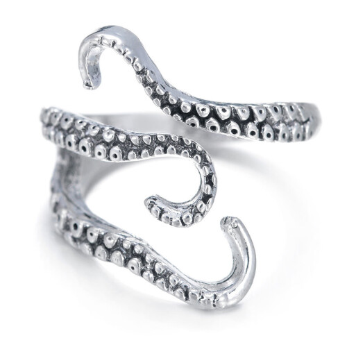 Vintage Silver Exaggerated Skeleton Hug Ring for Men Women Punk ...