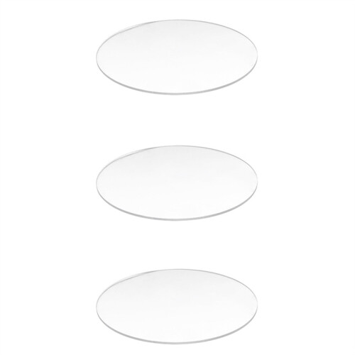 3X Transparent 3mm Thick Mirror Acrylic Round Disc Diameter:100mm on OnBuy