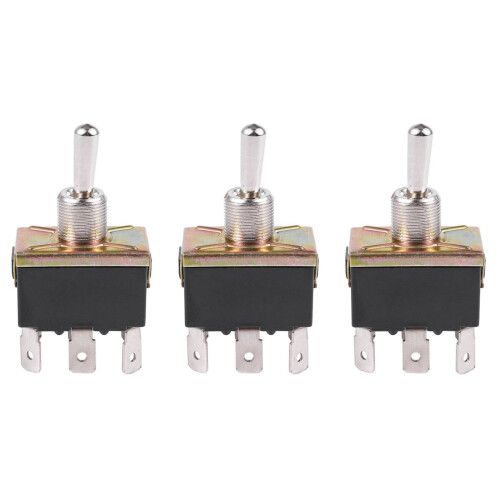 3X AC 250V/10A 125V/15A DPDT 3 Position ON/OFF/ON 6 Pins Toggle Switch ...
