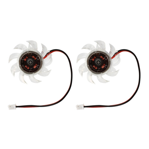 2X Plastic Mini Cooling Fan Heatsink Cooler DC 12V for PC Computer GPU ...