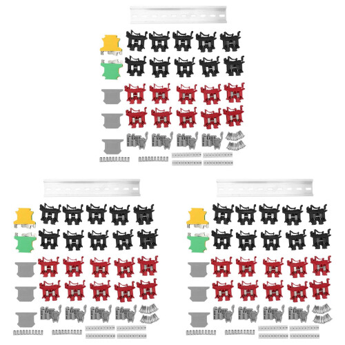 3X DIN Rail Terminal Blocks Kit Terminal+Ground Blocks+Aluminum Rail ...