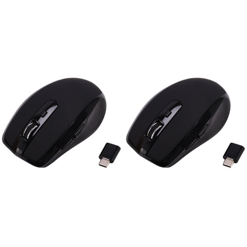 2X Type-C 2.4Ghz Wireless Mouse Available with USB C Receiver for Pro ...
