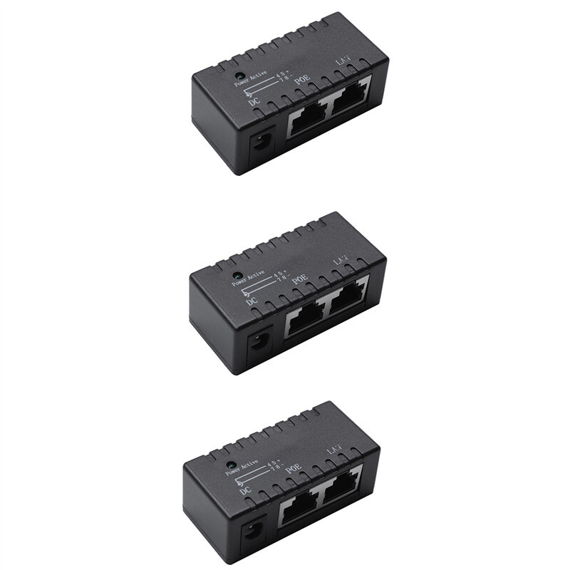 3X Poe Splitter Poe Injector Rj45 Dc 5.5mm x 2.1mm Input Passive Poe ...