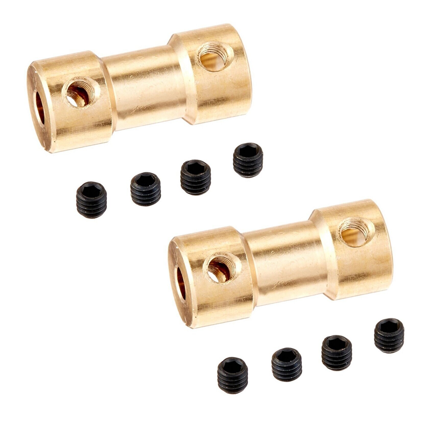 2X RC Airplane 3mm to 5mm Brass Motor Coupling Shaft Coupler Connector ...