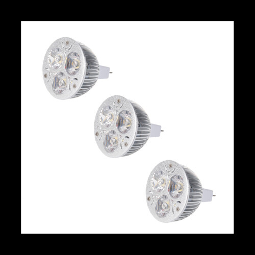 3X 3W 12-24V MR16 Warm White 3 LED Light Spotlight Lamp Bulb Only on OnBuy