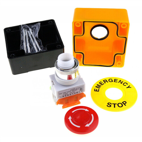 10Pcs Red Mushroom Emergency Stop Shut Off Push Button Switch No + Nc ...