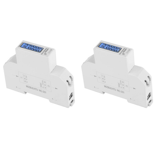 2X 5-100A 220V Energy Meter Single Phase RS485 MODBUS Protocol LCD ...