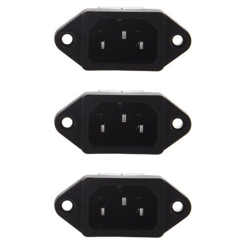 3X IEC 320 C14 Male Plug 3 Pins PCB Panel Power Inlet Socket Connector ...