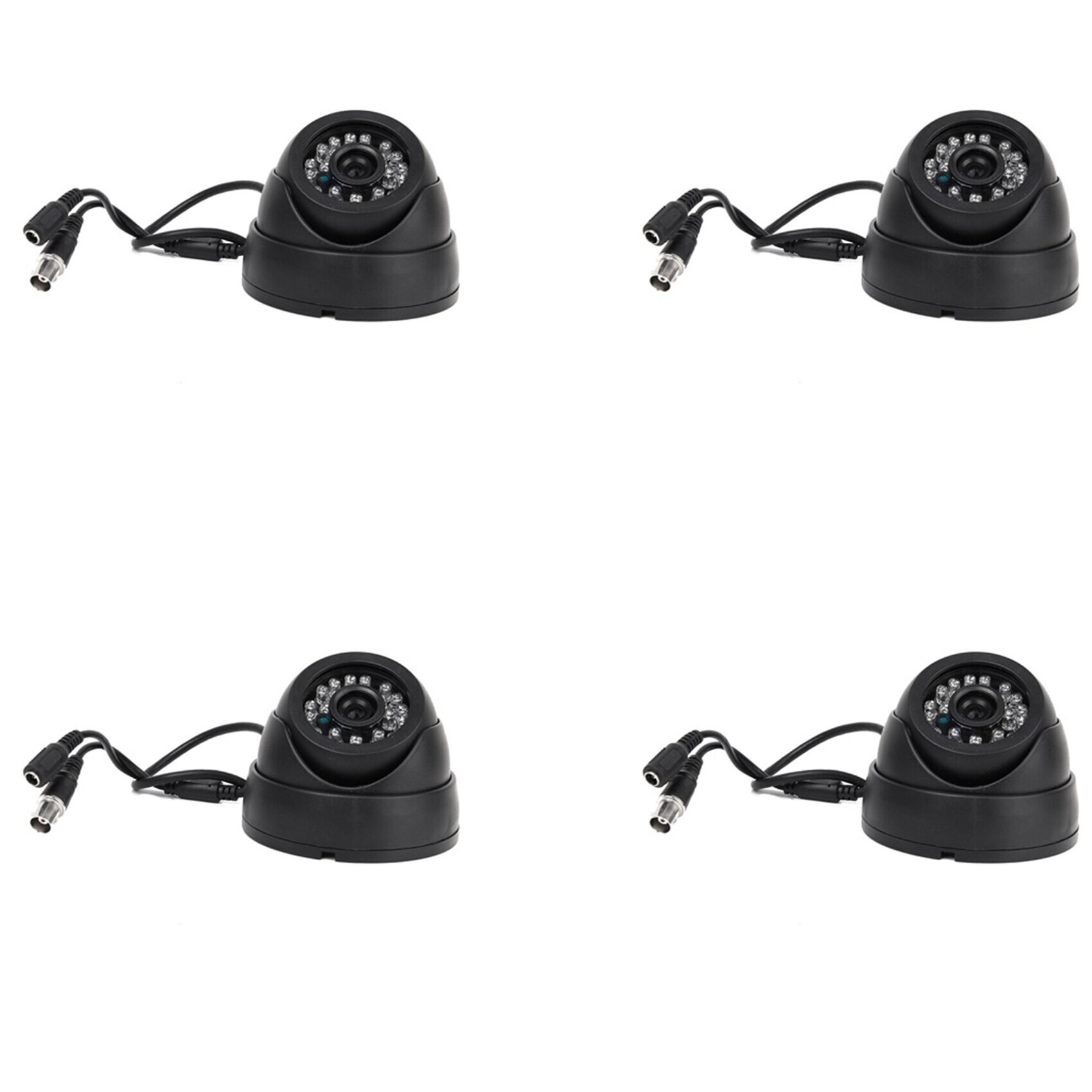 4X Black Surveillance Camera PAL 1/3 inch CMOS 700TVL 24 LED IR Cut 3 ...
