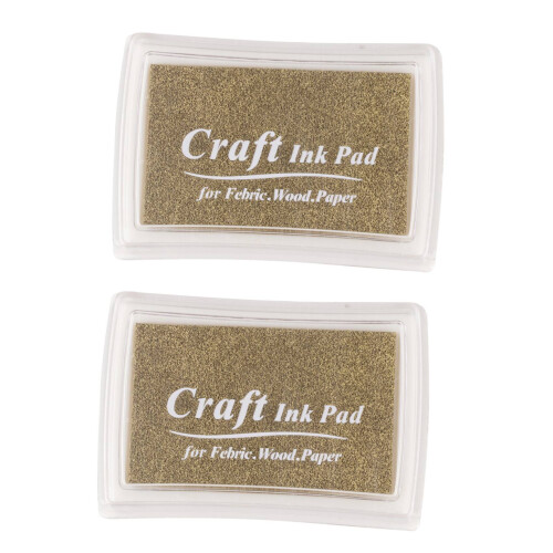 2X Rubber Stamp Ink Pad Stamp Inkpad Ink Pad - Gold on OnBuy