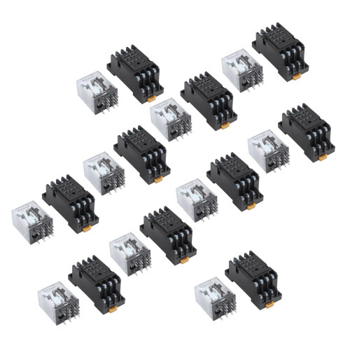 10X DC 24V Coil Volt 4PDT 14 Pin Terminal Electromagnetic Relay HH54P on OnBuy