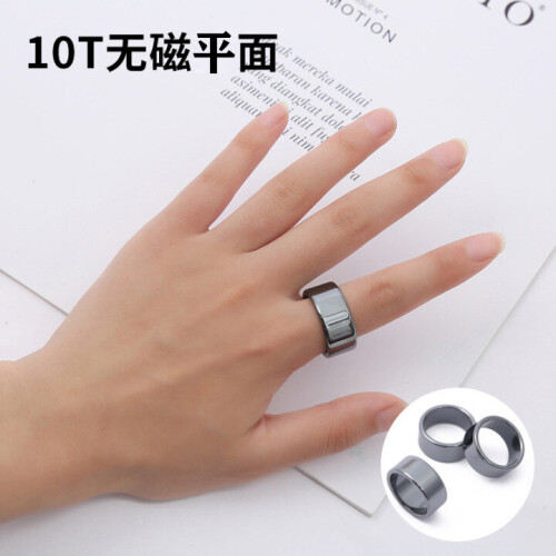 Natural Stone Hematite Ring 4T6T10T Flat Arc Gallstone Couple Non ...