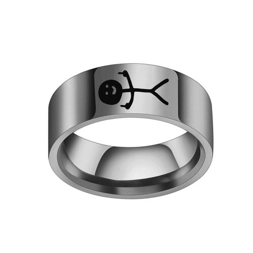Funny You Doodle Ring For Man Woman Hip Hop Middle Finger Stickman Punk ...