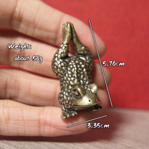 Retro Brass Handstand Frog Statue Desktop Small Ornament Upside Down ...
