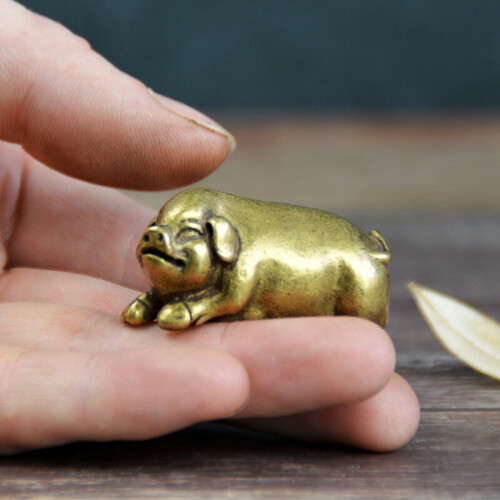 Copper Pig Small Statue Ornaments Solid Brass Desktop Tea Pet ...