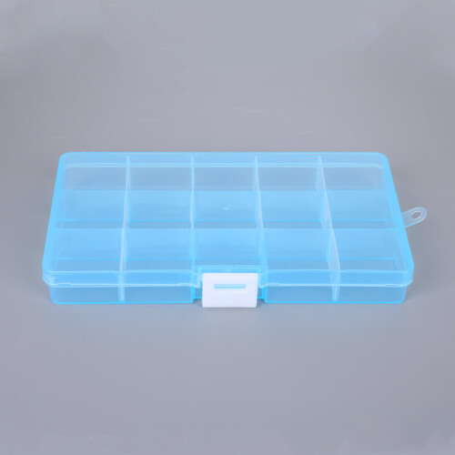15 Grids 17.4x9.8x2.2cm Adjustable Jewelry Tool Storage Box Container ...