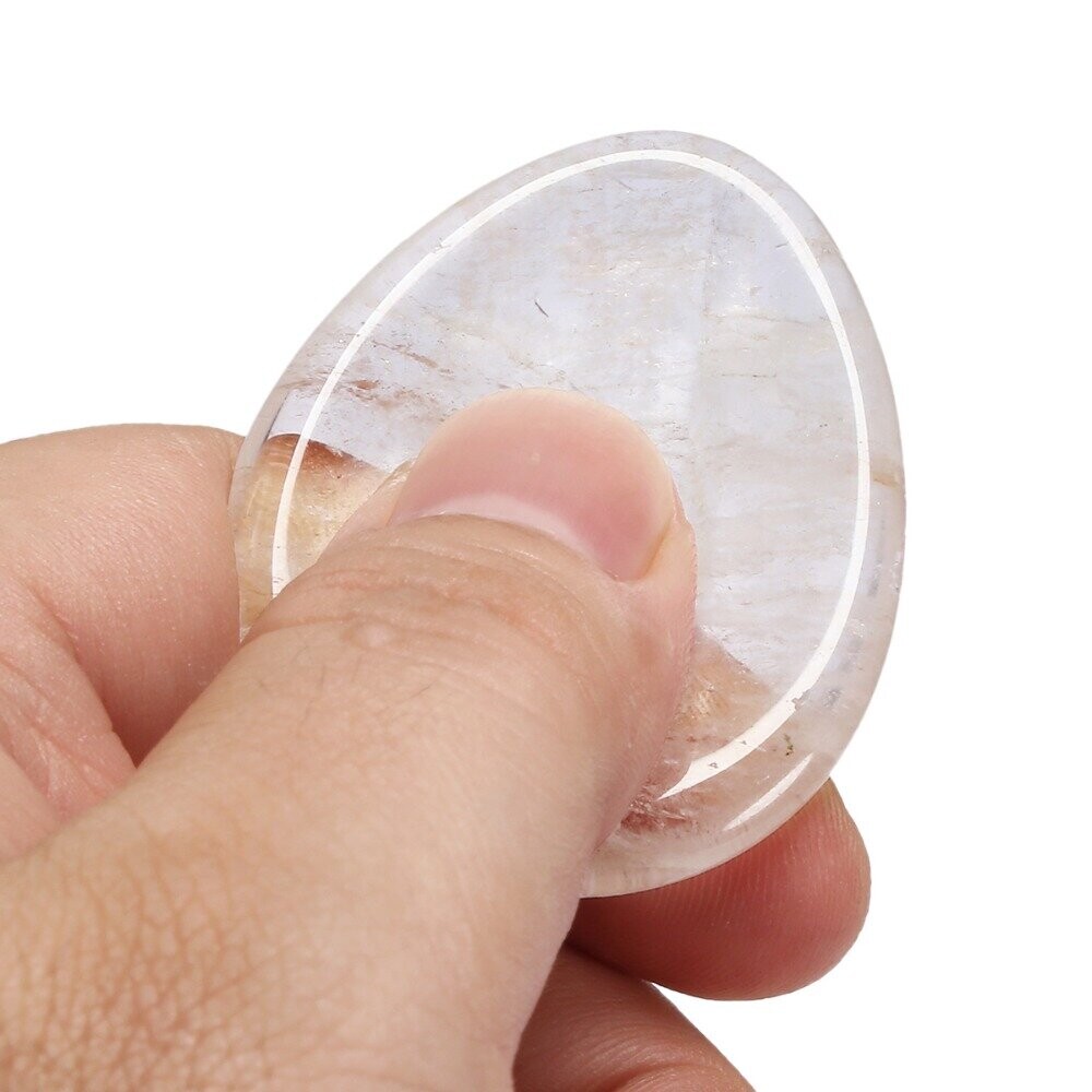 Water Drop Rock Quartz Thumb Worry Stone Chakra Reiki Healing Crystal ...