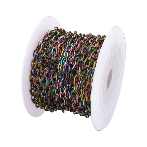 5m/roll Plating Stainless Steel Chains Rainbow Necklaces Bracelets For ...
