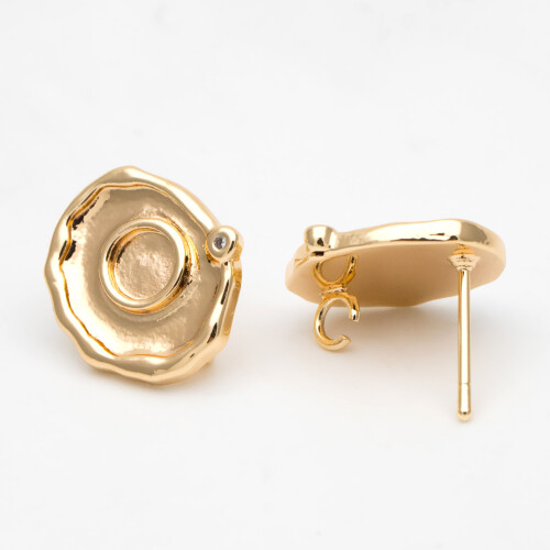 10pcs CZ Paved Oval Ear Posts, Oval Stud Earrings, For Jewelry Making ...