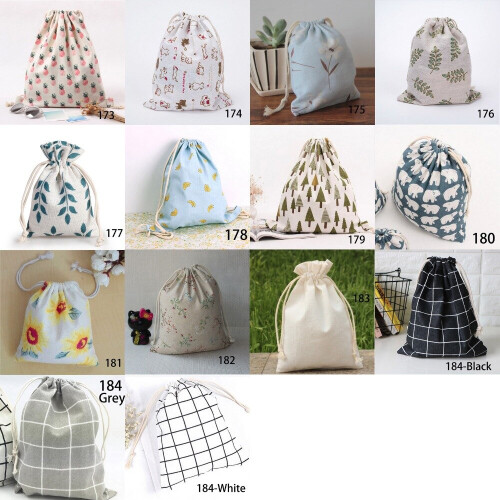 14 Styles Cotton Line Drawstring Pouches Candy Favor Holder Jewelry ...