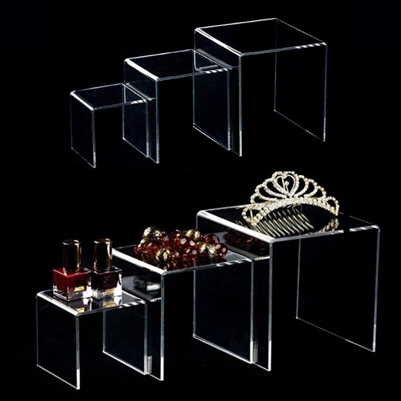 Acrylic Display Risers 3 Size Steps Acrylic Display Stand Anti ...