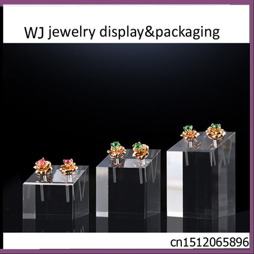 3pcs/set Clear Acrylic Earrings Studs Stands Solid Block Holder Ear ...