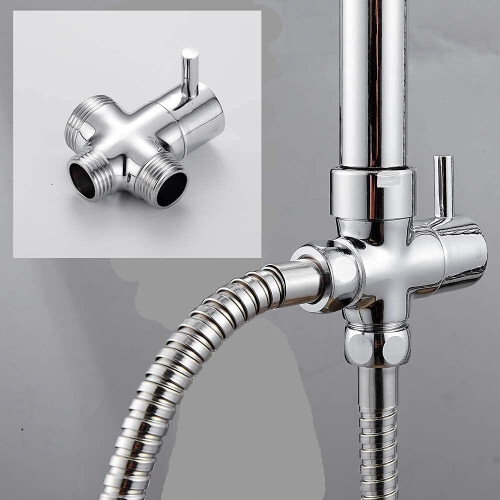 Modern Riser Rail Mixer Round Shower Head Kit Chrome for Bathroom ...