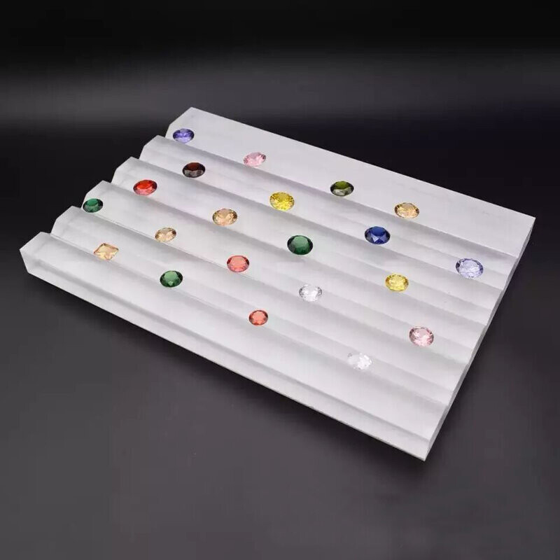 Transparent Plexiglass V-Groove Bare Stone Display Board Acrylic ...