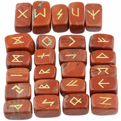 25Pc/Set Rune Stones Engraved Elder Futhark Runic Alphabets Wicca ...