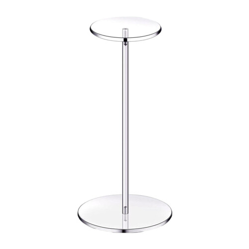 (Clear-40cm) Acrylic Cap Display Rack Barbell Pedestal Round Wig ...