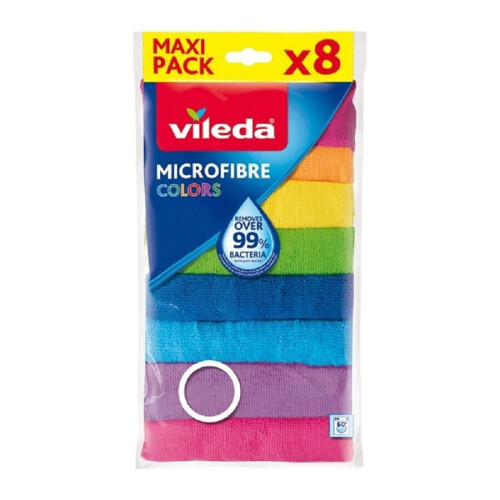 Vileda 8-Piece Microfibre Cleaning Cloth Set Multicolour on OnBuy