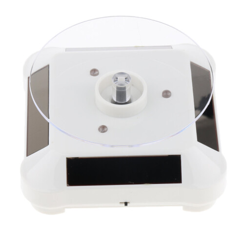 360 Degree Solar Powered Turntable Rotating Display Stand LED Light ...