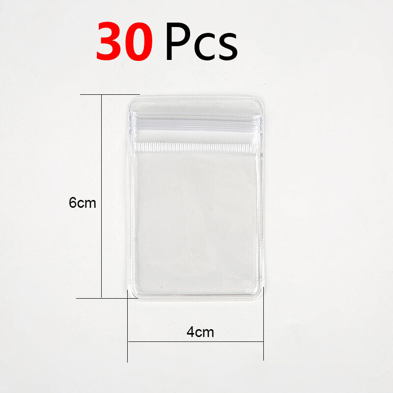 30pcs Storng Zip Zipper Lock Pouch Bags 4*6/6*8cm Plastic Transparent ...
