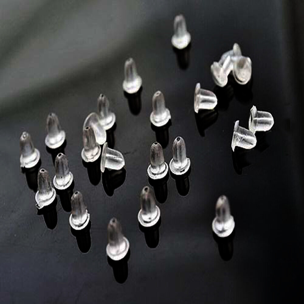 500pcs/lot 4*4mm Earring Back Stoppers Plastic Ear Plugs Fit for Women ...