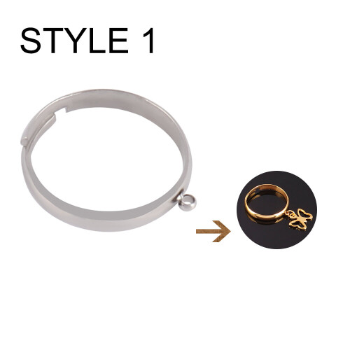 5pcs/lot Stainless Steel Ring Base DIY With Hole 0.4mm Jump Rings for ...