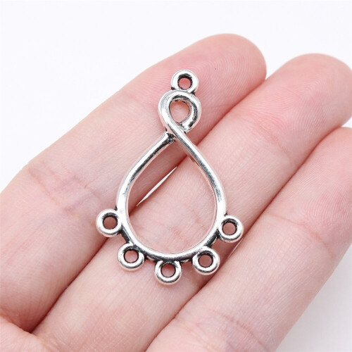 10pcs 34x22mm Antique Silver Cutout Twisted Drop Earring Attachments ...