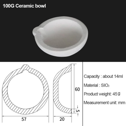 High Temperature Quartz Melting Crucible Silica Dishes Melt For Jewelry ...