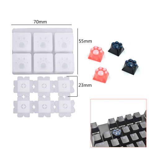 (A White) Manual DIY Mechanical Keyboard Key Cap Silicone Mold UV ...