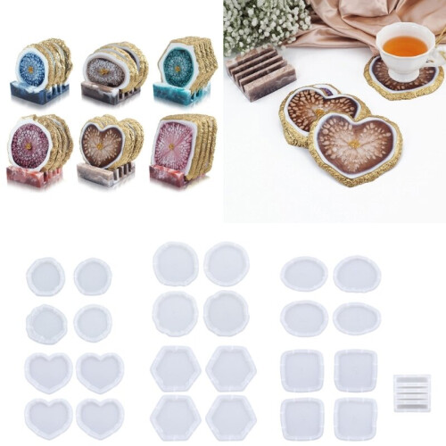 Geometric Molds DIY Coaster Molds Silicone Resin Tray Molds Epoxy Resin ...