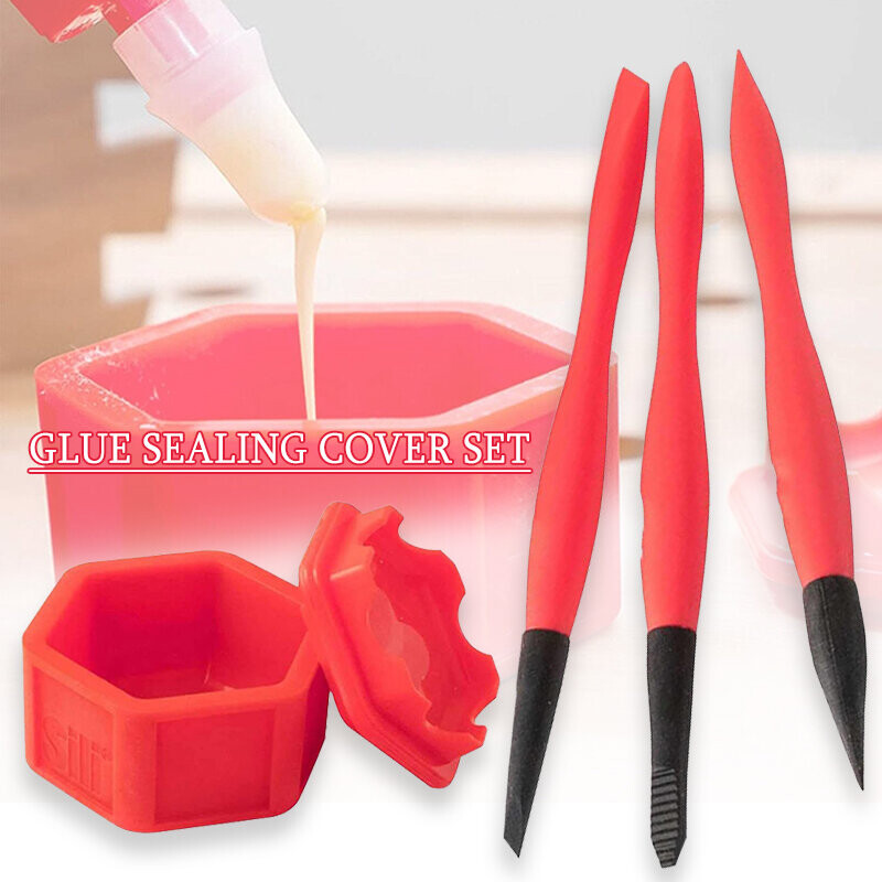 Multi-purpose Gluing Tool Set DIY Fine Crafts Making Painting Glue Brushes Glue Holder Cup with ...