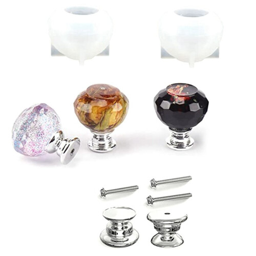 Cabinet Handle Resin Mold Set,DIY Crystal Cabinet Epoxy Mold,Kitchen Cabinet Silicone Mold ...